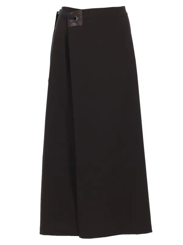Paloma Wool Midi Skirt With Leather Detail
