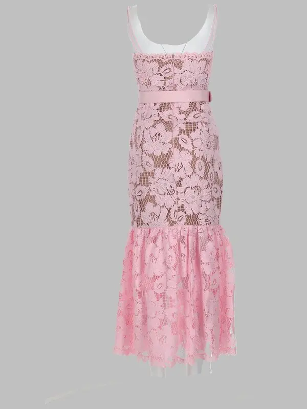 SELF-PORTRAIT Crochet Lace Midi Dress