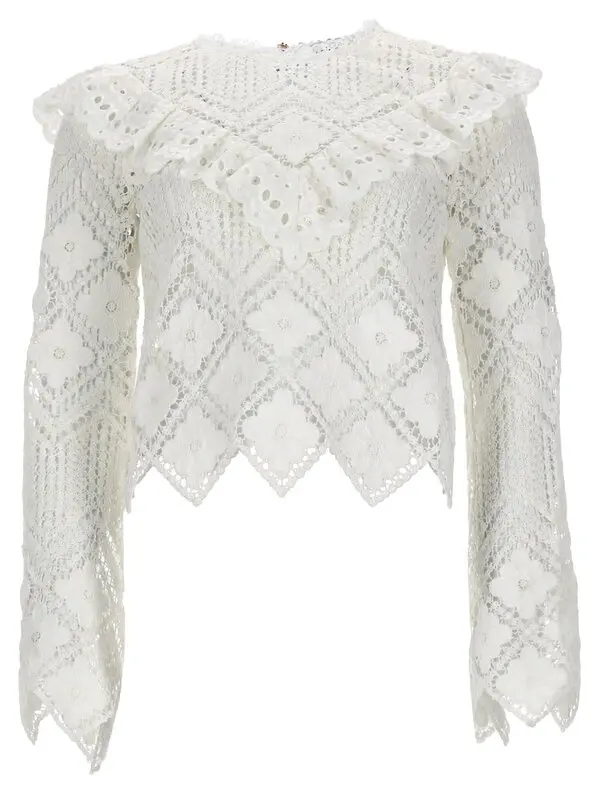 SELF-PORTRAIT Crochet Lace Top