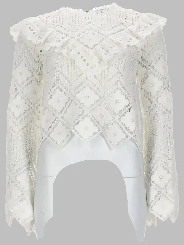 SELF-PORTRAIT Crochet Lace Top
