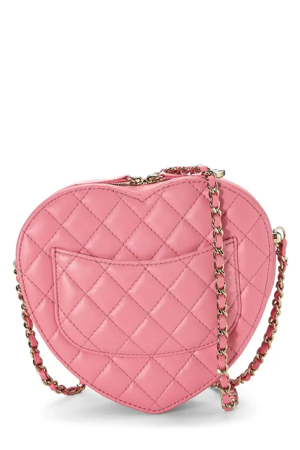 Chanel Lambskin Quilted Heart Crossbody Bag