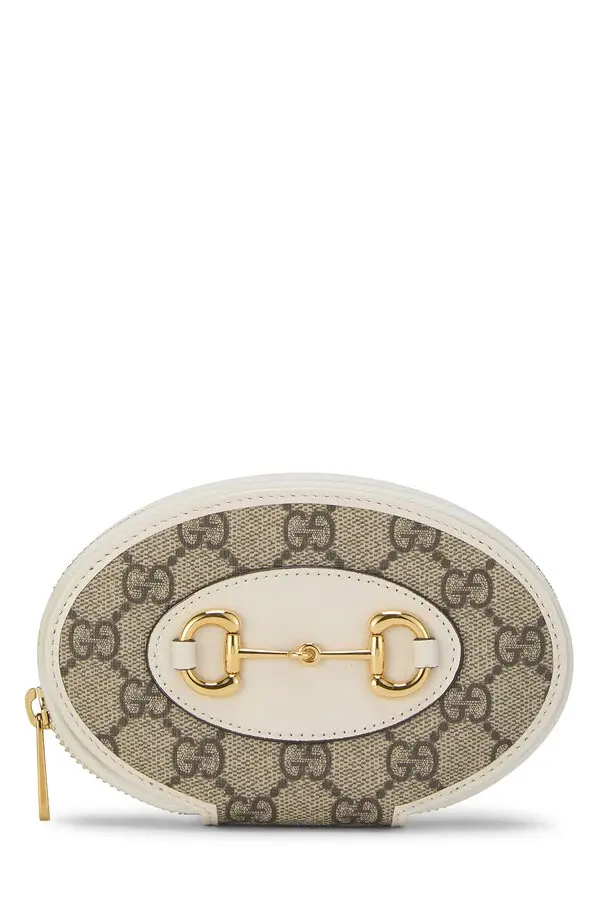 Gucci Original Gg Supreme Horsebit Coin Purse - White