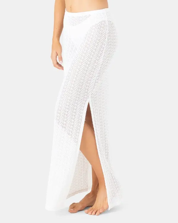 Roxy Crochet Pull-on Maxi Skirt With Slit