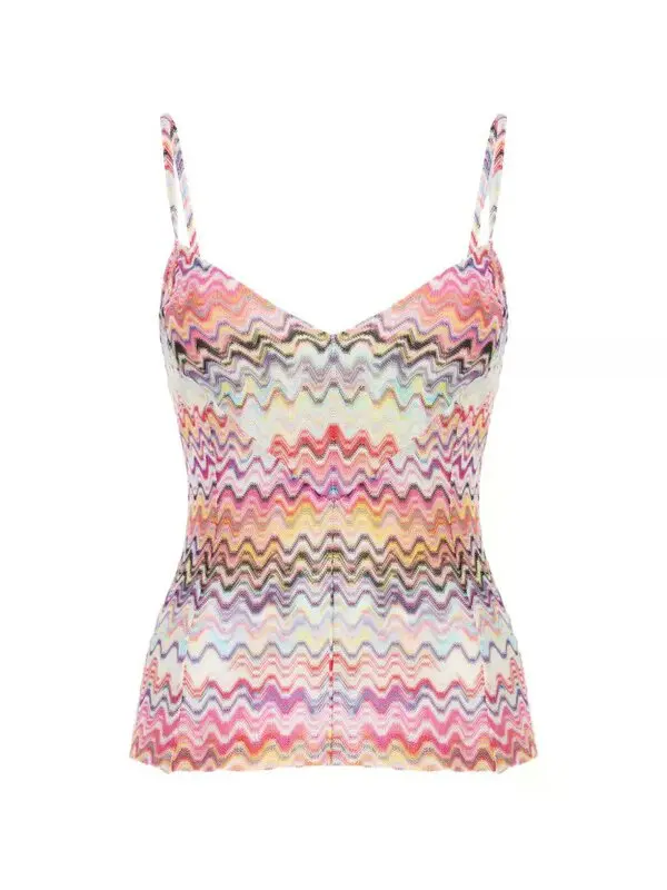 Missoni Zigzag Knit V-neck Top - Multicolour