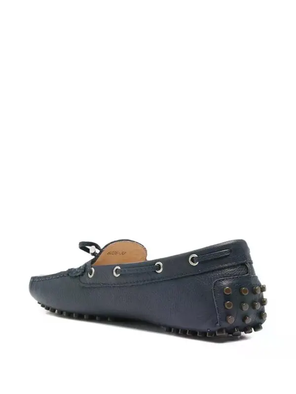 SERGIO MORETTI FIRENZE Pebbled Loafers With Bow Detail