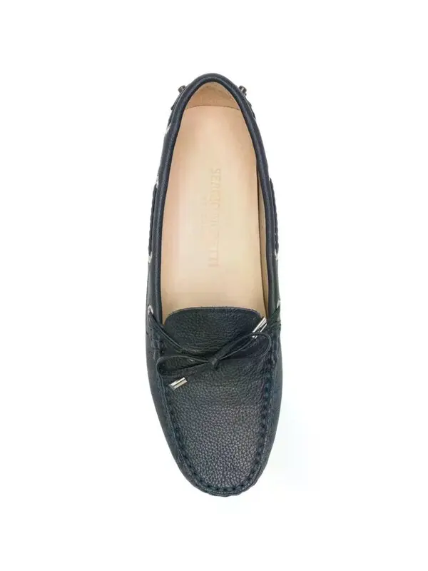 SERGIO MORETTI FIRENZE Pebbled Loafers With Bow Detail
