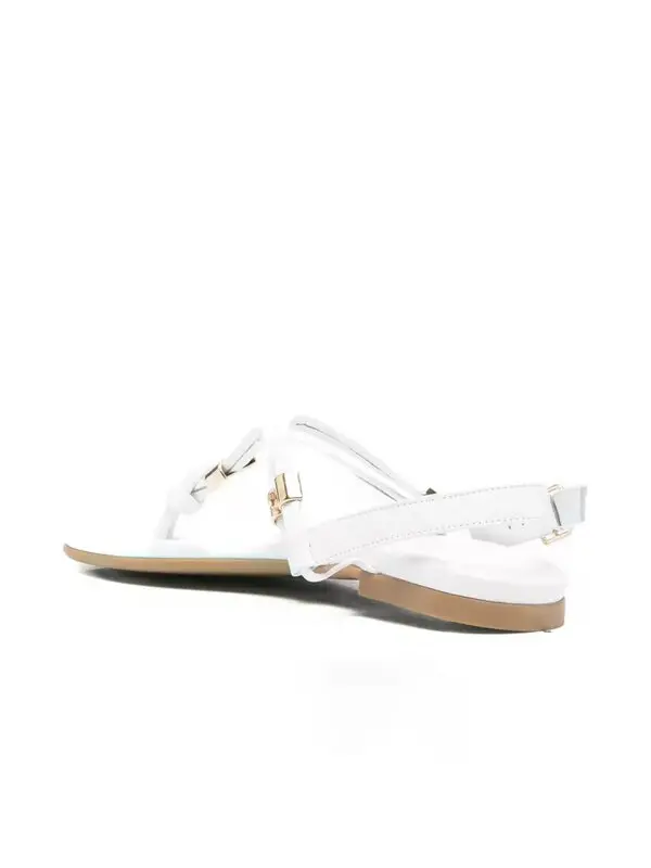 SERGIO MORETTI FIRENZE Logo Plaque T-bar Sandals