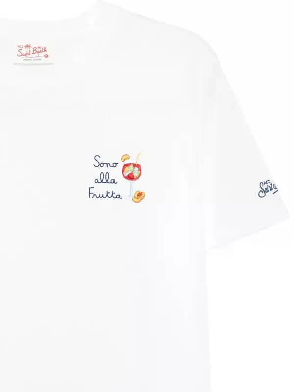 MC2 SAINT BARTH Portofino Logo-embroidered T-shirt - White