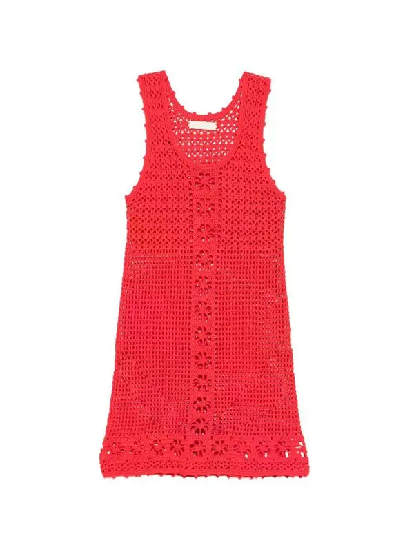 TERRY PUESTO Crochet-knit Mini Dress - Red