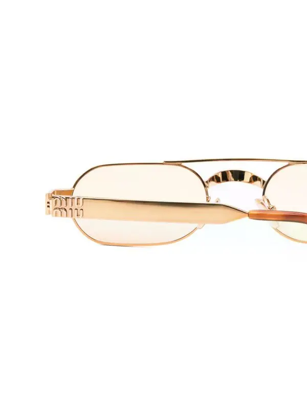 Miu Miu Oval-frame Double-bridge Sunglasses