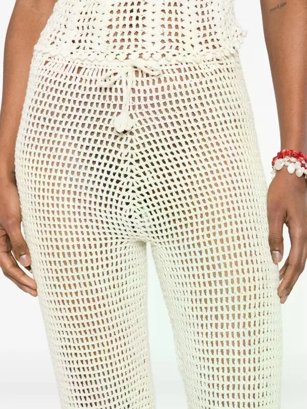 TERRY PUESTO Crochet Knit Floral Lace Trousers