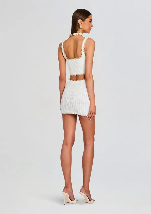 Retrofete Mesha Crochet Top - White/gold