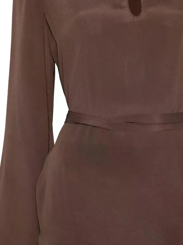 Federica Tosi Crepe Keyhole Detail Mini Dress - Brown