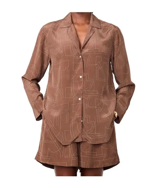 Officine Générale Mabelle Printed Long Sleeve Shirt