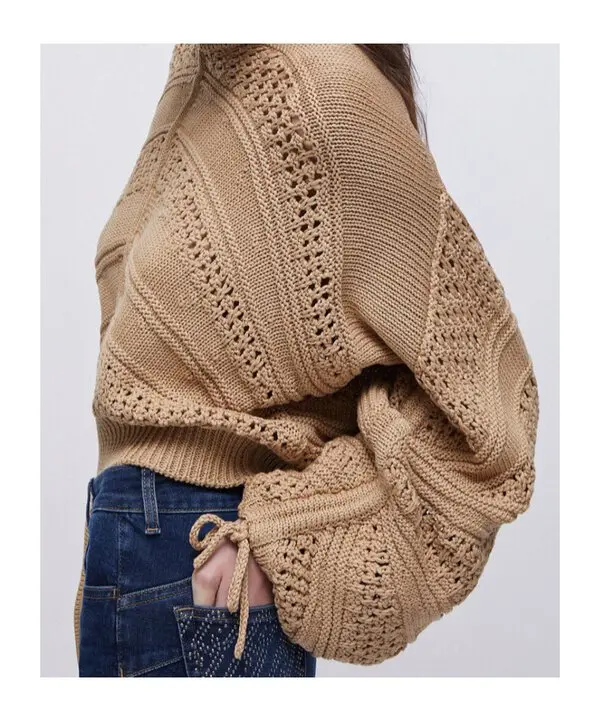 Liu Jo Crochet Jumper With Lace-up Cuffs