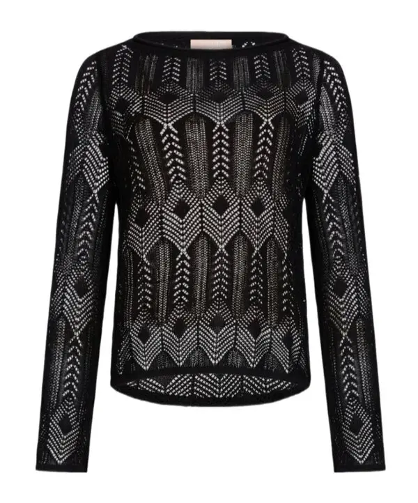 Liu Jo Openwork Crew-neck Sweater - Black