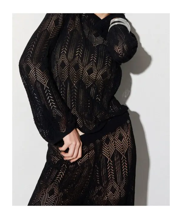 Liu Jo Openwork Crew-neck Sweater - Black