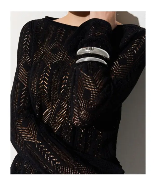Liu Jo Openwork Crew-neck Sweater - Black