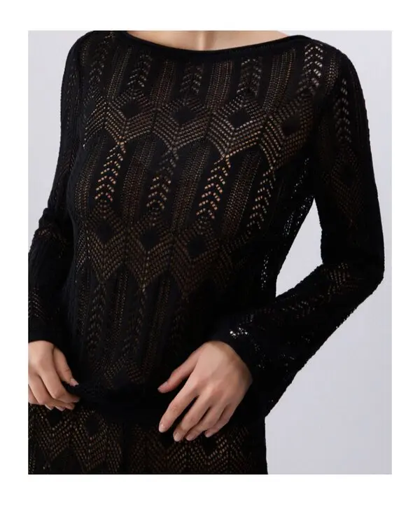 Liu Jo Openwork Crew-neck Sweater - Black