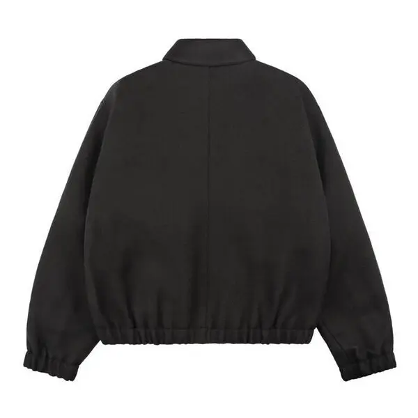 AMI Paris Logo Embroidered Zip-up Jacket