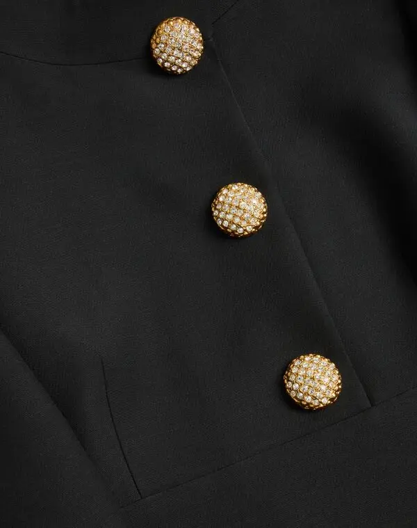 Valentino Garavani Crepe Couture Midi Dress With Embellished Buttons