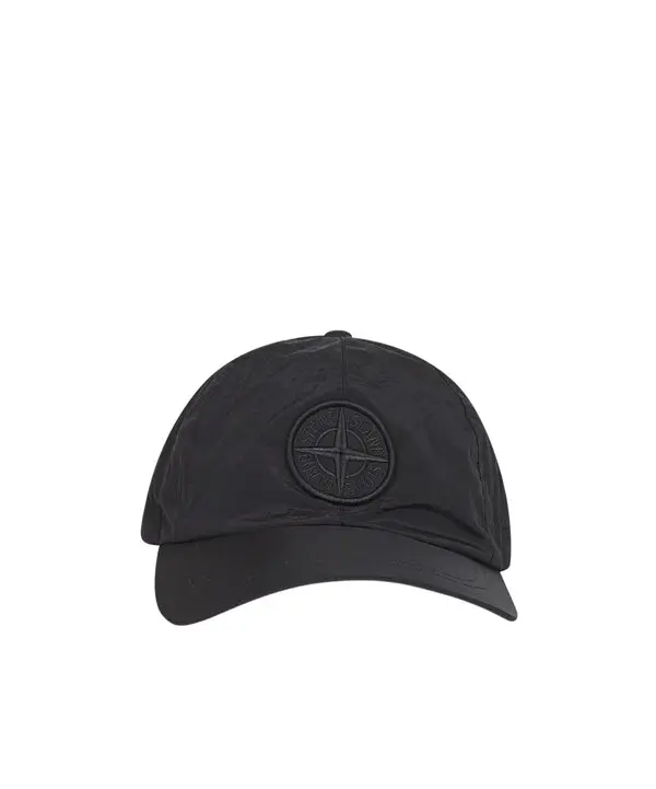 Stone Island Logo Baseball Cap - Black