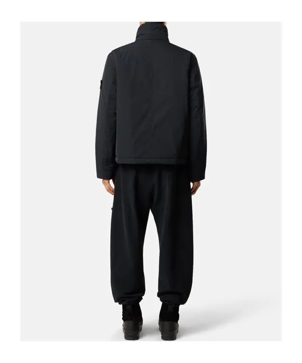 Stone Island Logo Patch High Neck Padded Jacket - Black