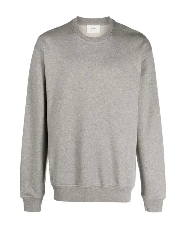 AMI Paris De Coeur Organic Cotton Sweatshirt - Gray