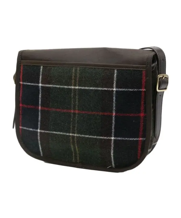 Barbour Plaid-panelled Leather Cross-body Bag