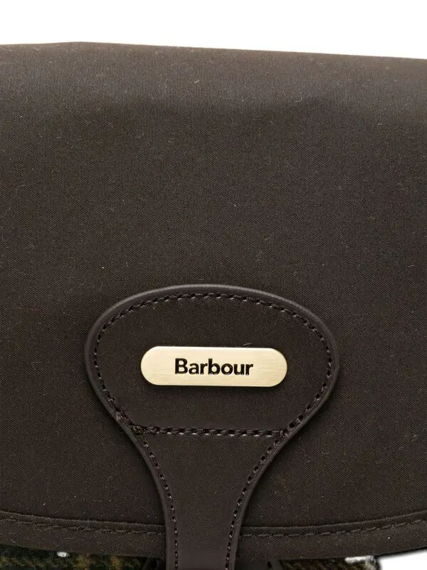 Barbour Plaid-panelled Leather Cross-body Bag