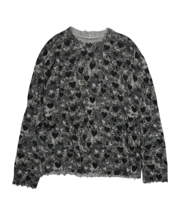 R13 Printed Boyfriend Long-sleeved Sweater - No