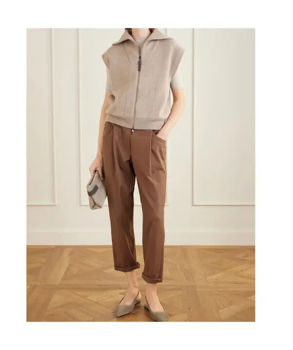 Brunello Cucinelli Zip-up Collared Vest - Brown