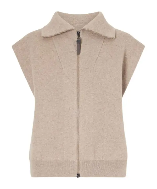 Brunello Cucinelli Zip-up Collared Vest - Brown