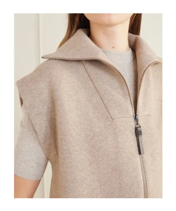 Brunello Cucinelli Zip-up Collared Vest - Brown