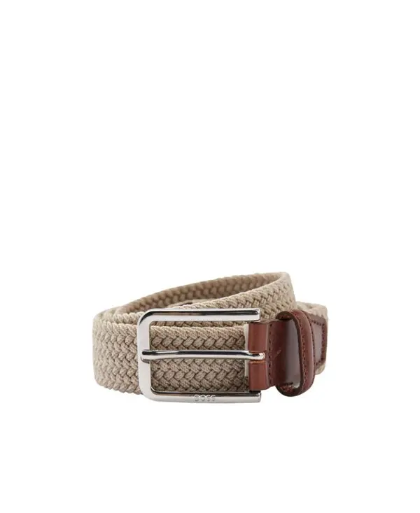 Hugo Boss Boss Woven Braided Belt With Engraved Logo Buckle