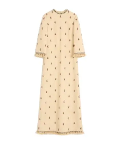 Valentino Garavani Long Embroidered Rustik Silk Dress