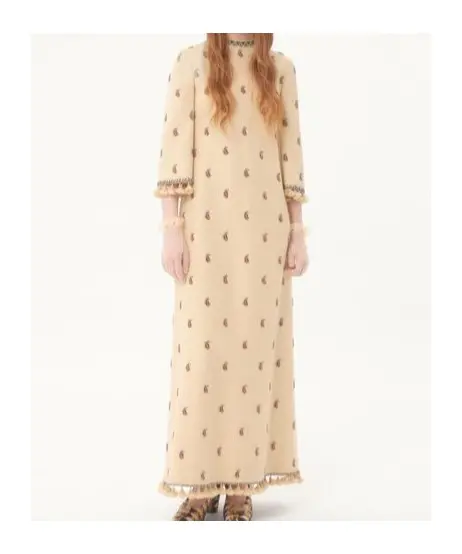 Valentino Garavani Long Embroidered Rustik Silk Dress