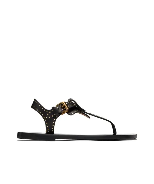 Isabel Marant Étoile Jooni Studded Buckle Thong Sandals - Black