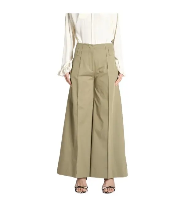 QL2 QUELLEDUE High-waisted Wide-leg Casual Pants With Belt Loops