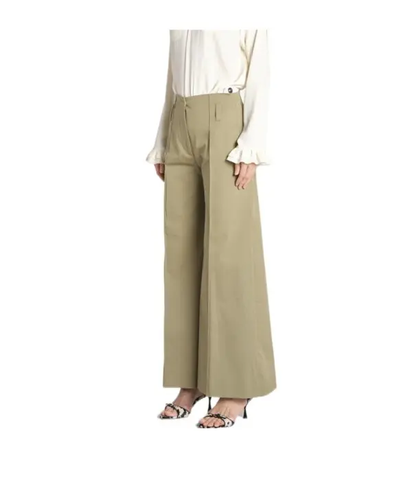 QL2 QUELLEDUE High-waisted Wide-leg Casual Pants With Belt Loops