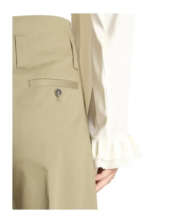 QL2 QUELLEDUE High-waisted Wide-leg Casual Pants With Belt Loops