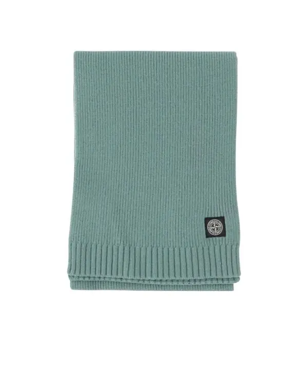 Stone Island Logo Blended Scarf - Green