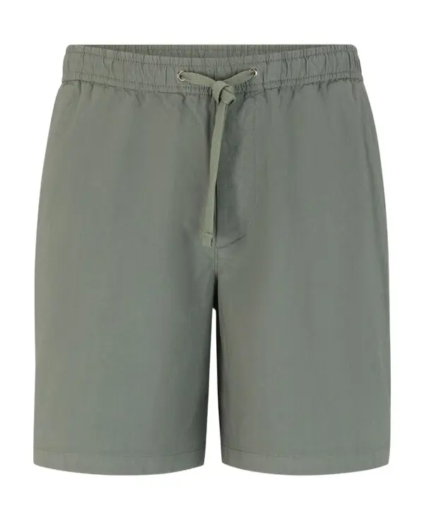 Hugo Boss Logo Patch Cotton Drawstring Shorts