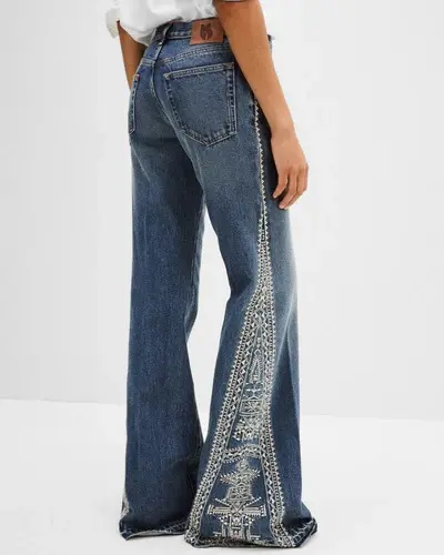 Ba&sh Vivy Embroidered Flared Jeans