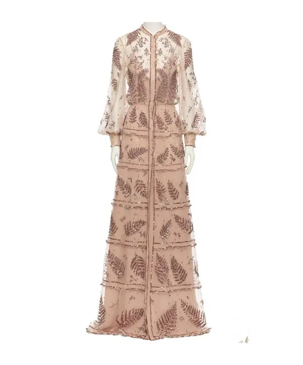 Valentino Garavani Embellished Long-sleeved Dress