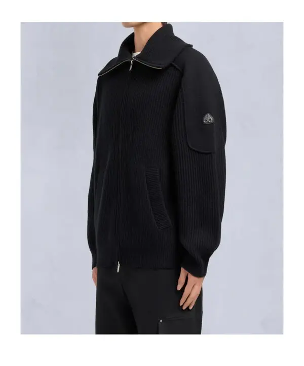 Moose Knuckles Colson Ribbed Knit Cardigan