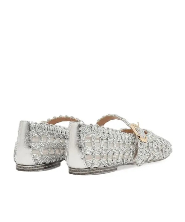 TWINSET Woven Ballet Flats With Buckle Strap