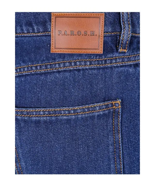 P.a.r.o.s.h Leather-patch Straight-leg Jeans