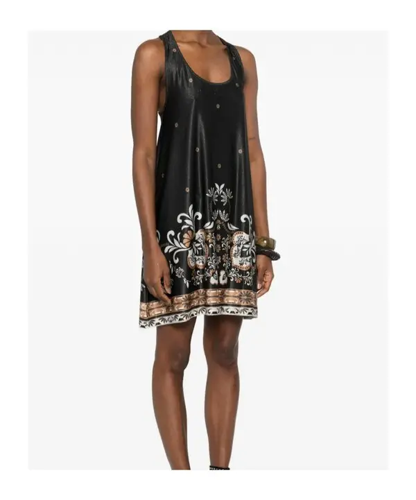 TWINSET Sleeveless Floral Print Ring Detail Top