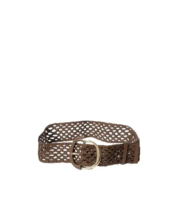 TWINSET Intertwined Maxi Buckle Belt - Brown